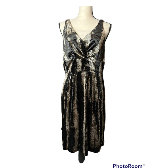 AB Studio | Dresses | Ab Studio Dress In Brown And Black Crushed Velvet ...